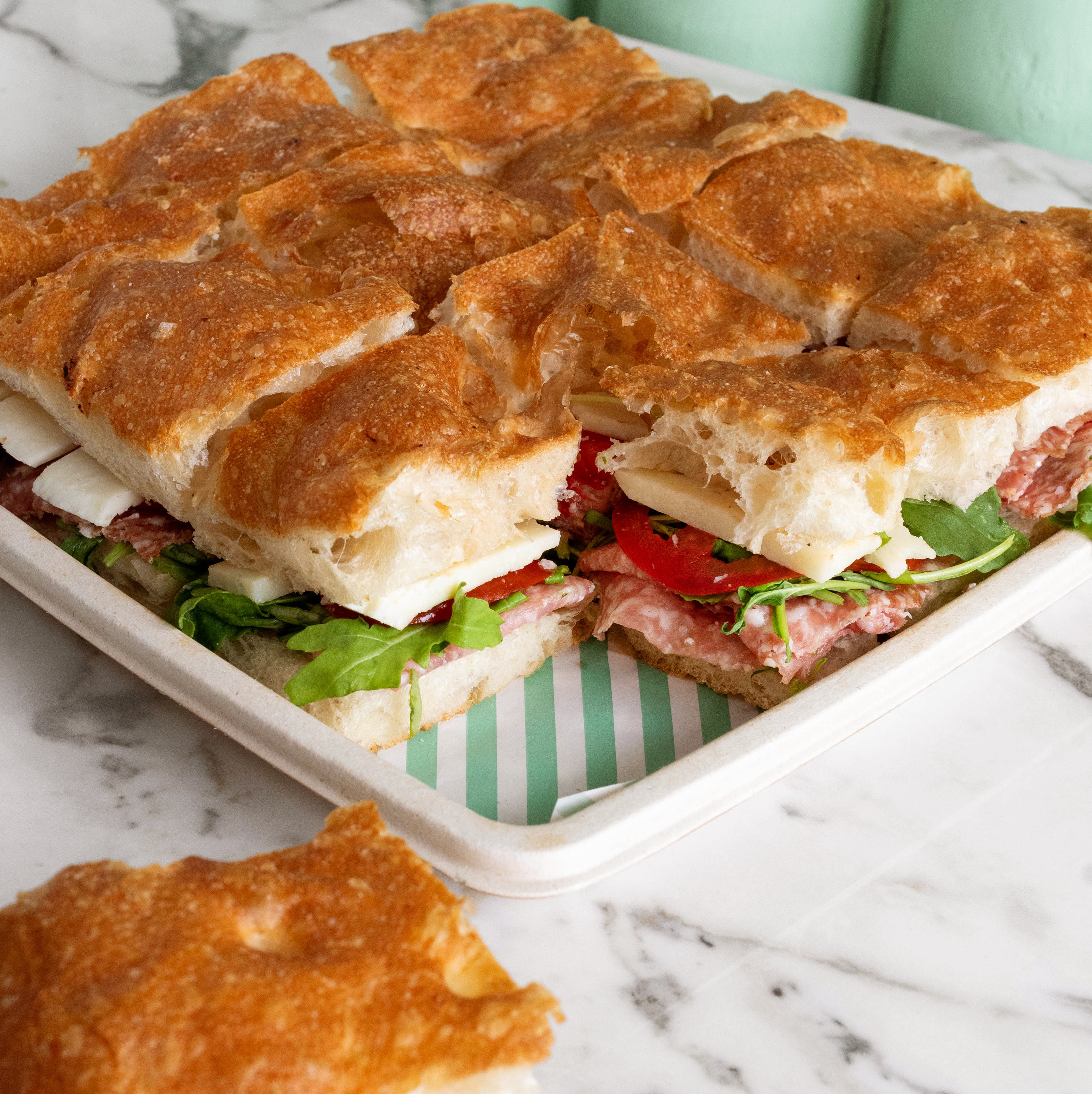 Salame and Pecorino Panini Platter | Lina Stores Catering
